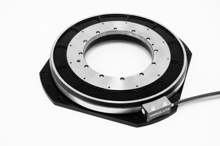 Direct drive rotary servo tables fitted with absolute encoders