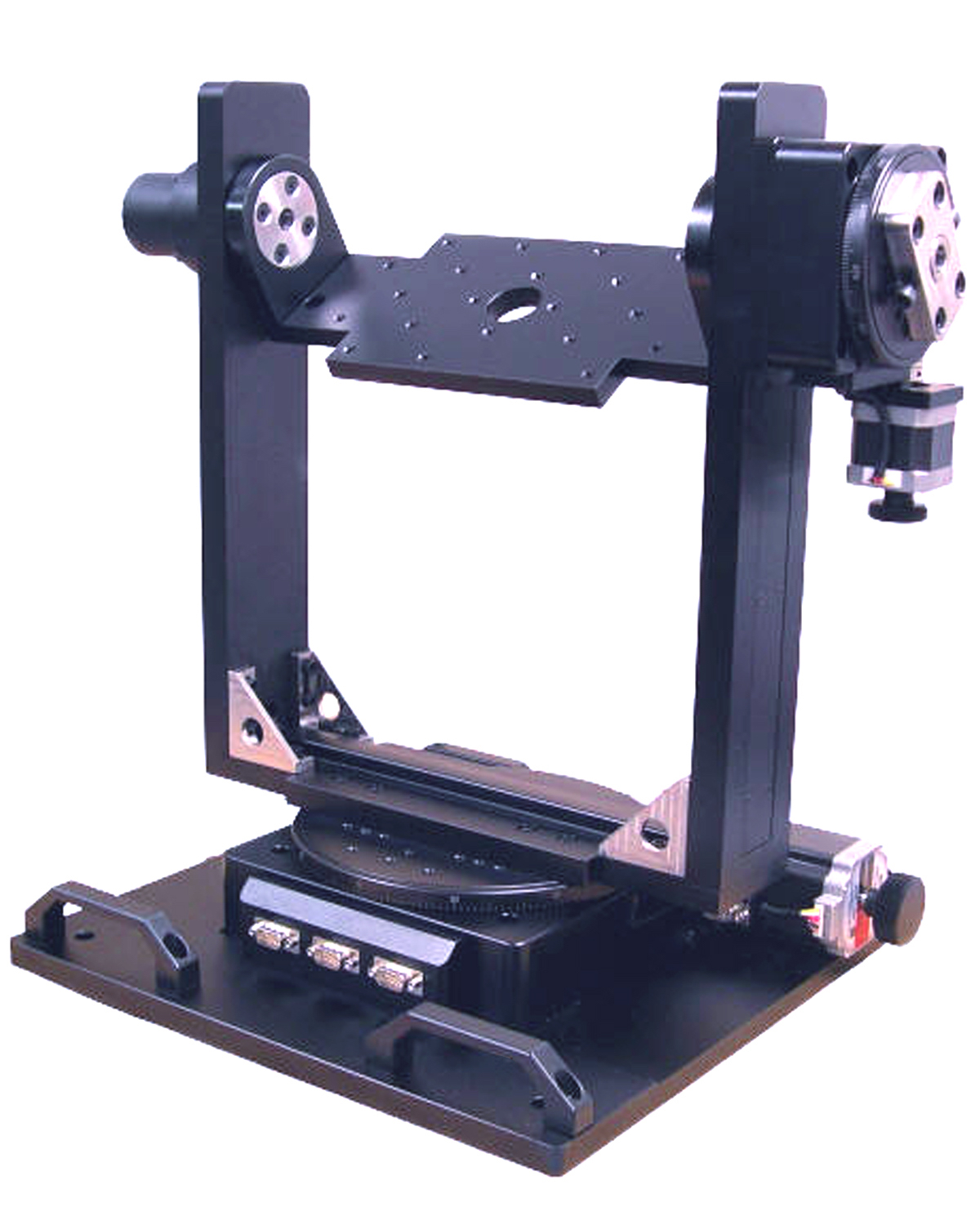 Azimuth and Elevation Two-axis Gimbal Mount features high resolution and continuous rotation of axes